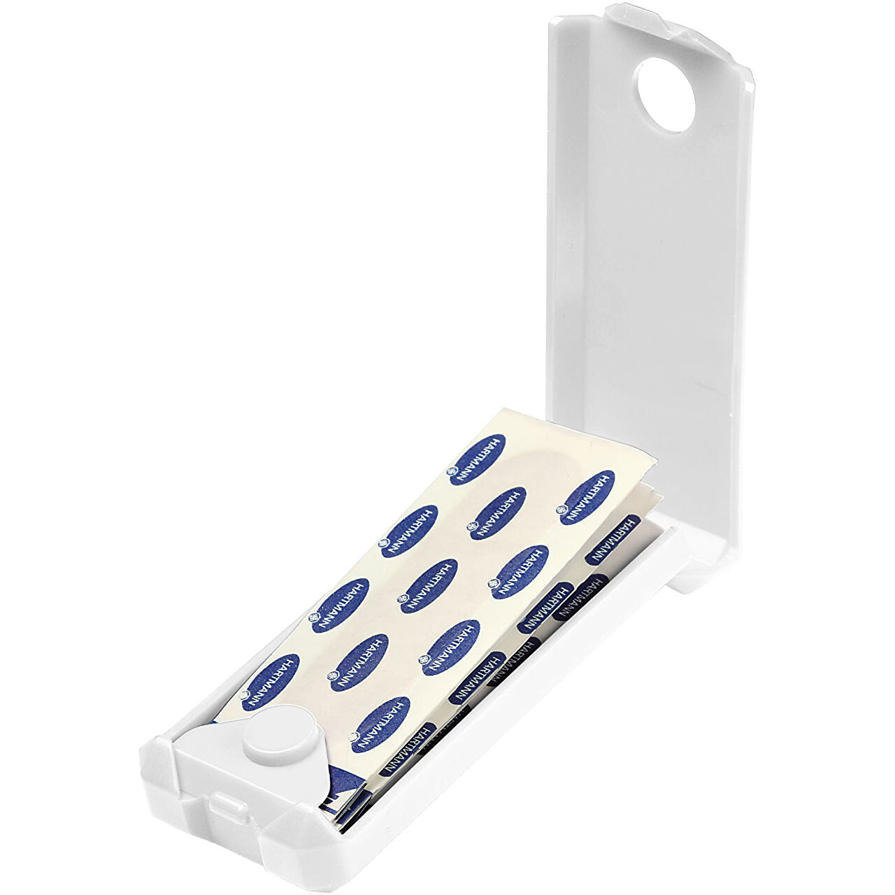 Pflasterbox "Stripe" (weiß, Kunststoff, 15g) als Werbegeschenke Auf ...