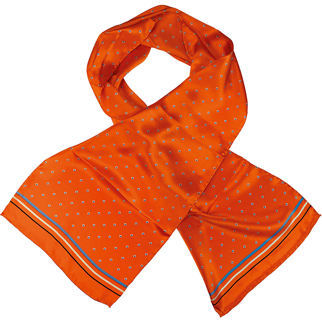 Schal, Reine Seide Satin, bedruckt, ca. 27x140cm (orange, Seidenschal ...
