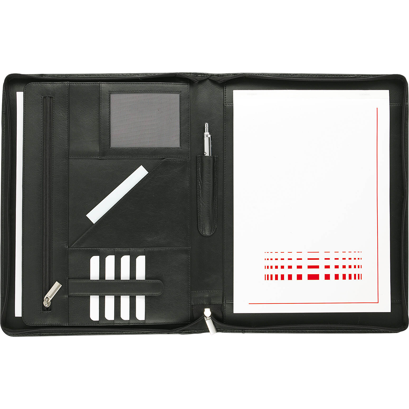 Schreibmappe A4 mit RV (schwarz, Pelli-Rindnappaleder, 1000g) als ...