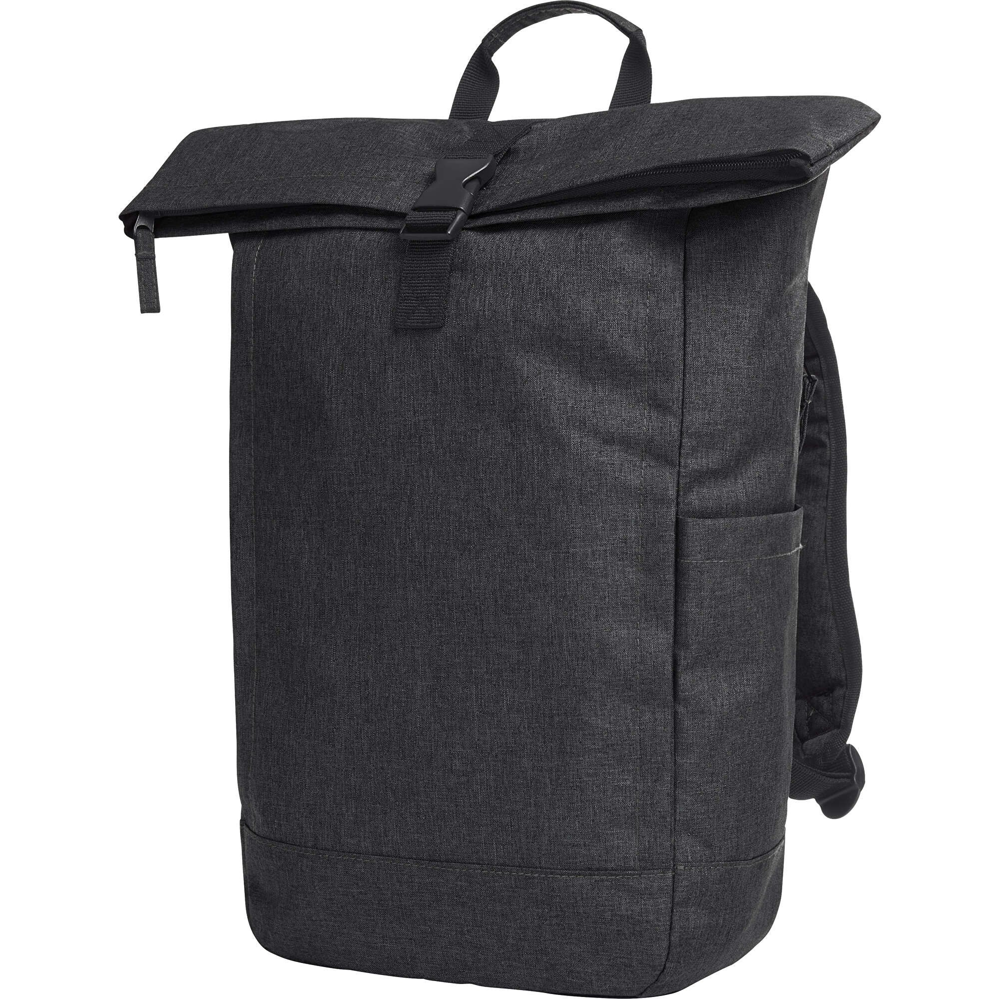 HALFAR Rucksack CIRCLE (schwarz meliert, rPET, 328g) als Werbemittel ...