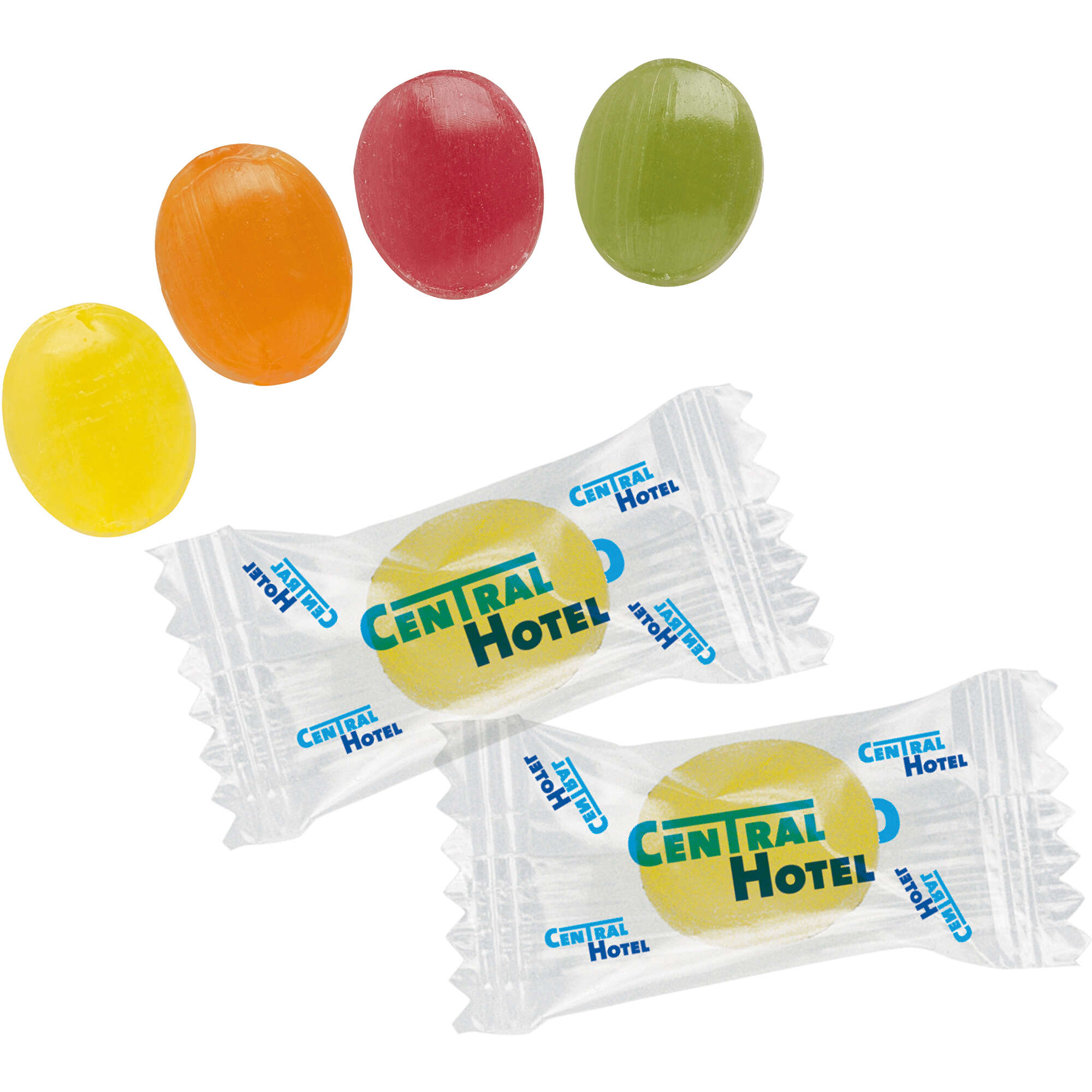 Mini cukierki w opakowaniu typu flowpack (2g) jako Gadżety reklamowe na ...